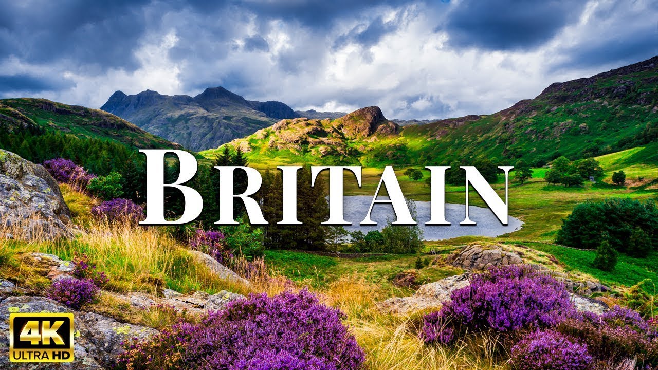 FLYING OVER BRITAIN 4K UHD Calming Music With Scenic Relaxation Nature ...