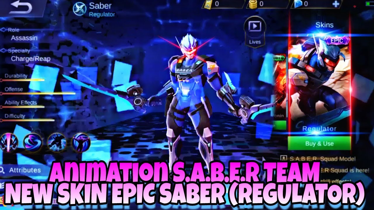 (ANIMATION SKIN) New Skin SABER S.A.B.E.R TEAM Regulator Upcoming guys ...