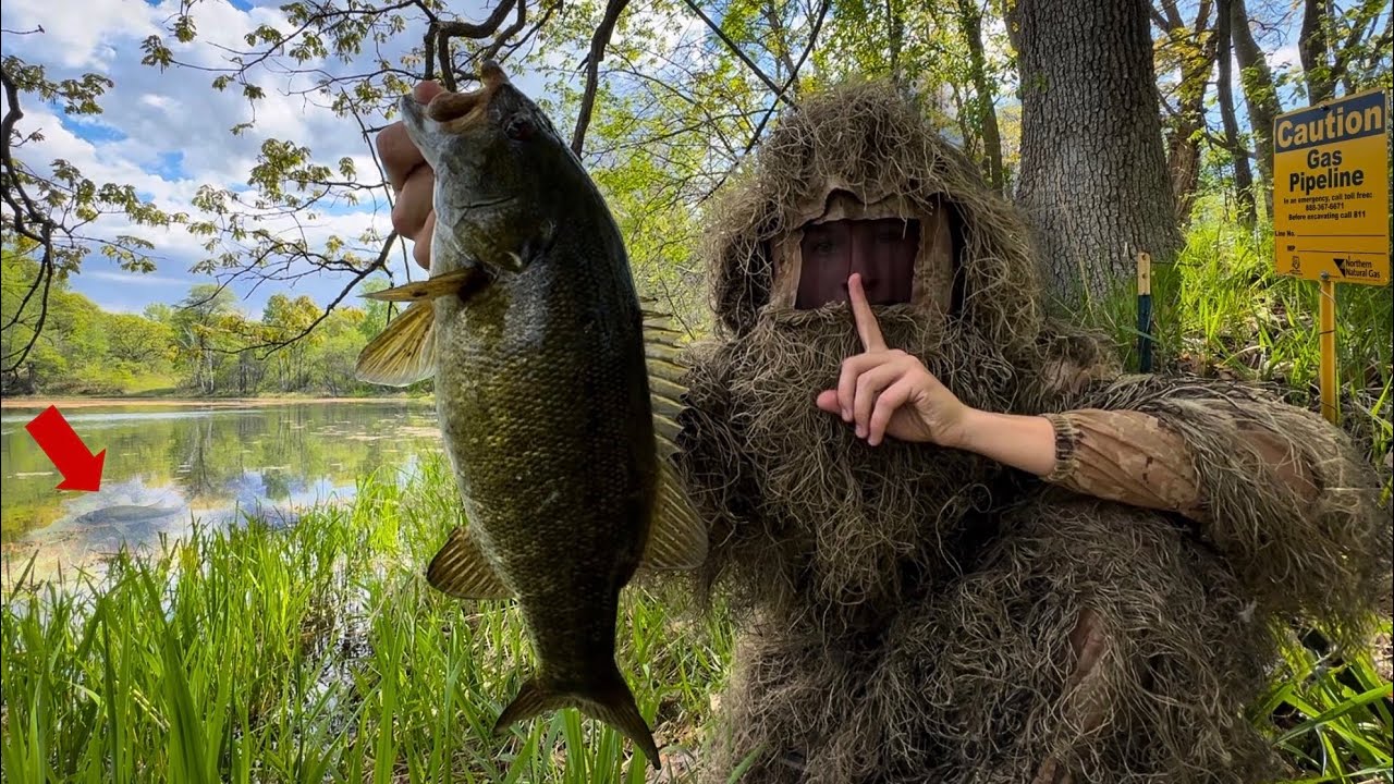Stealth Bass Fishing with a GHILLIE SUIT! (Sight Fishing) - YouTube