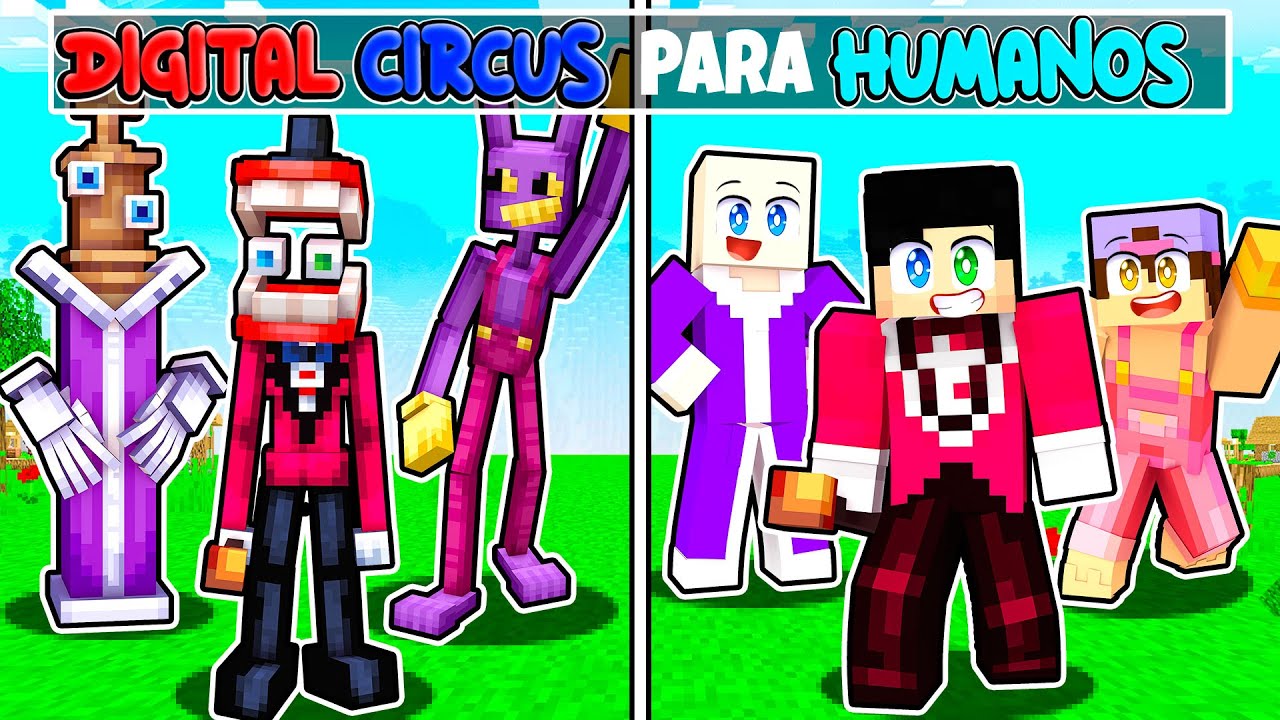 os AMAZING DIGITAL CIRCUS VIRARAM HUMANO no MINECRAFT - YouTube