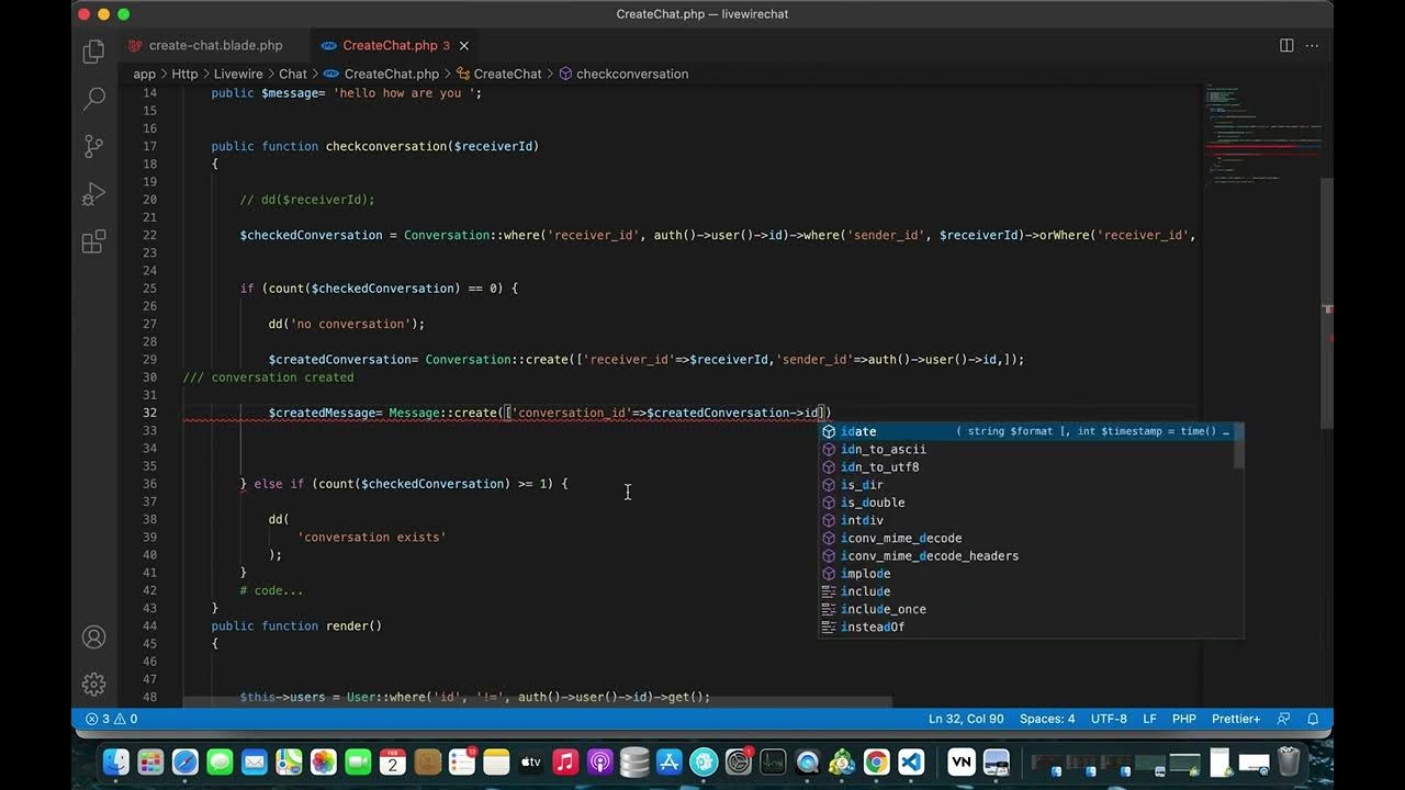 18 create conversation(Laravel-Livewire Chat-Message App Tutorial) - YouTube