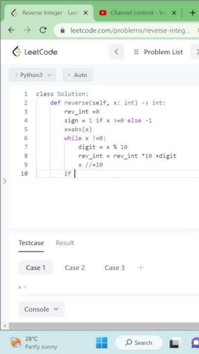 Reverse Integerleetcode Python Leetcode Ytshorts Shorts Short Coding Shortvideo 