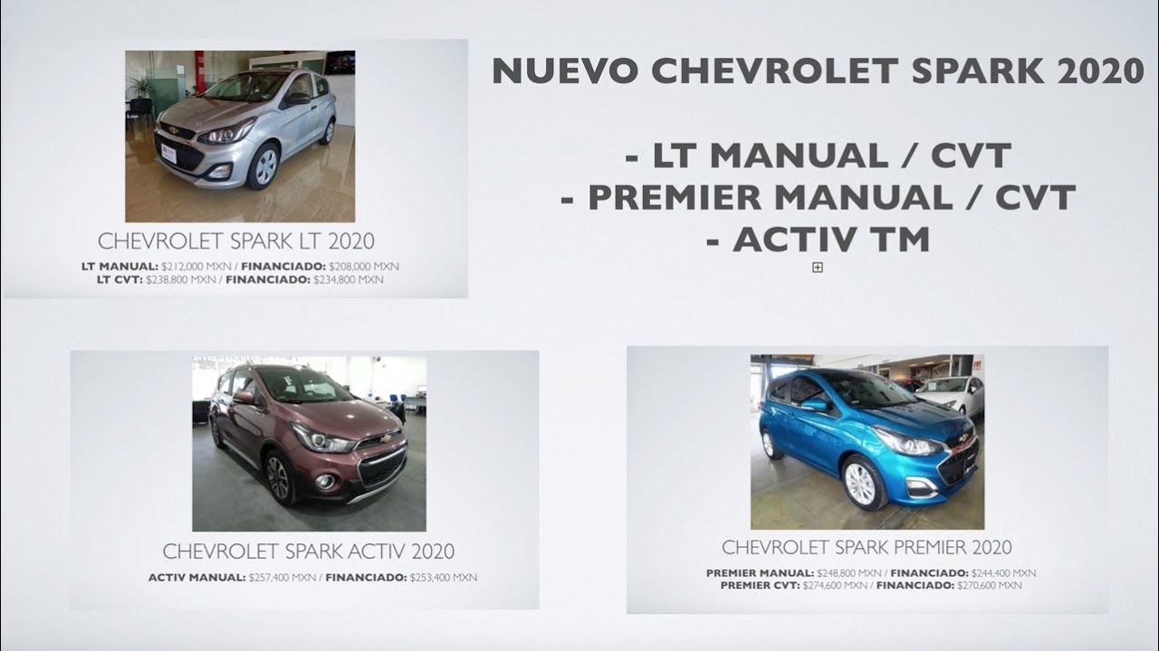 CHEVROLET SPARK 2020 LT, PREMIER Y ACTIV; ANÁLISIS INTERIOR Y EXTERIOR ...