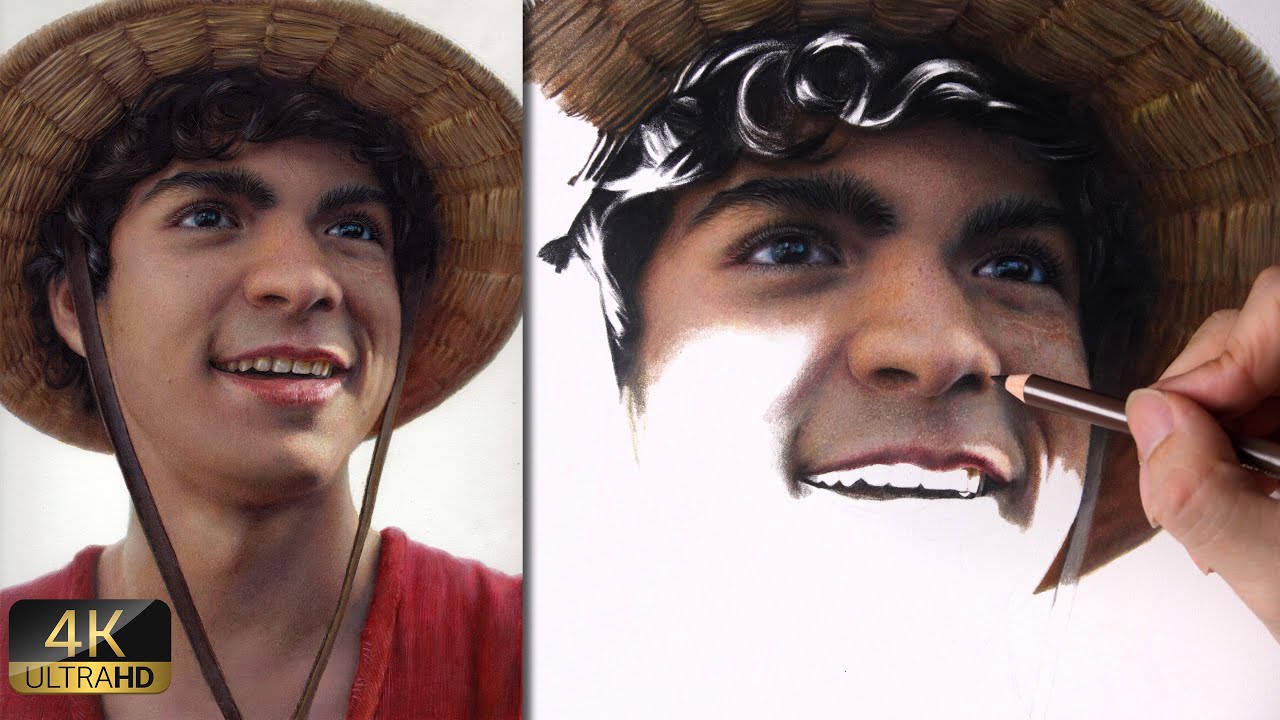 Real Time Drawing Luffy(One Piece) in Colored Pencil || Part 2 - YouTube