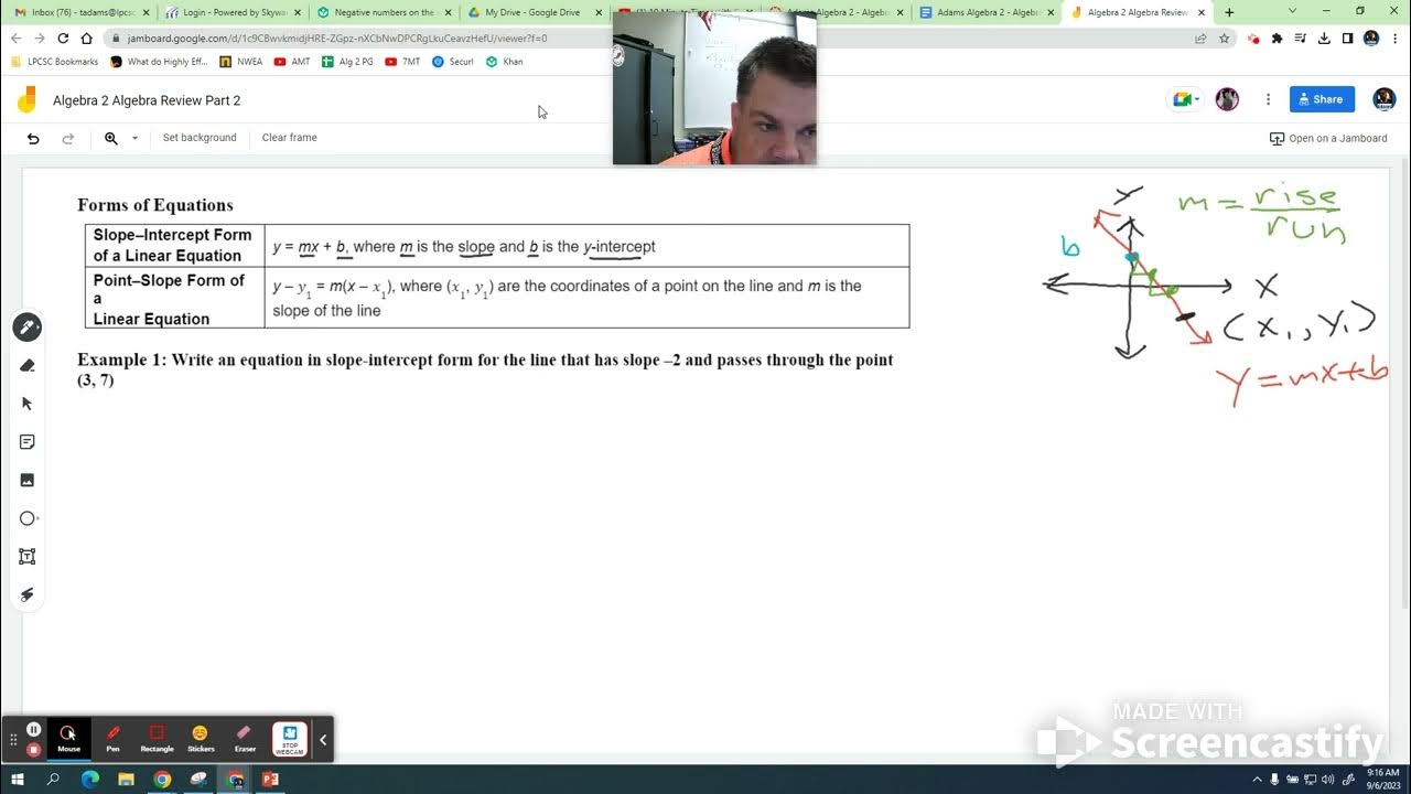 Algebra 2 - Algebra 1 Review Part 2 Example 1 - YouTube