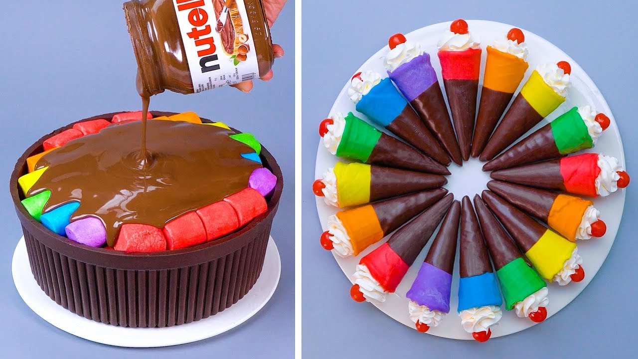 So Tasty Rainbow Chocolate Cake Decorating Ideas | Chocolate Cake Hacks ...