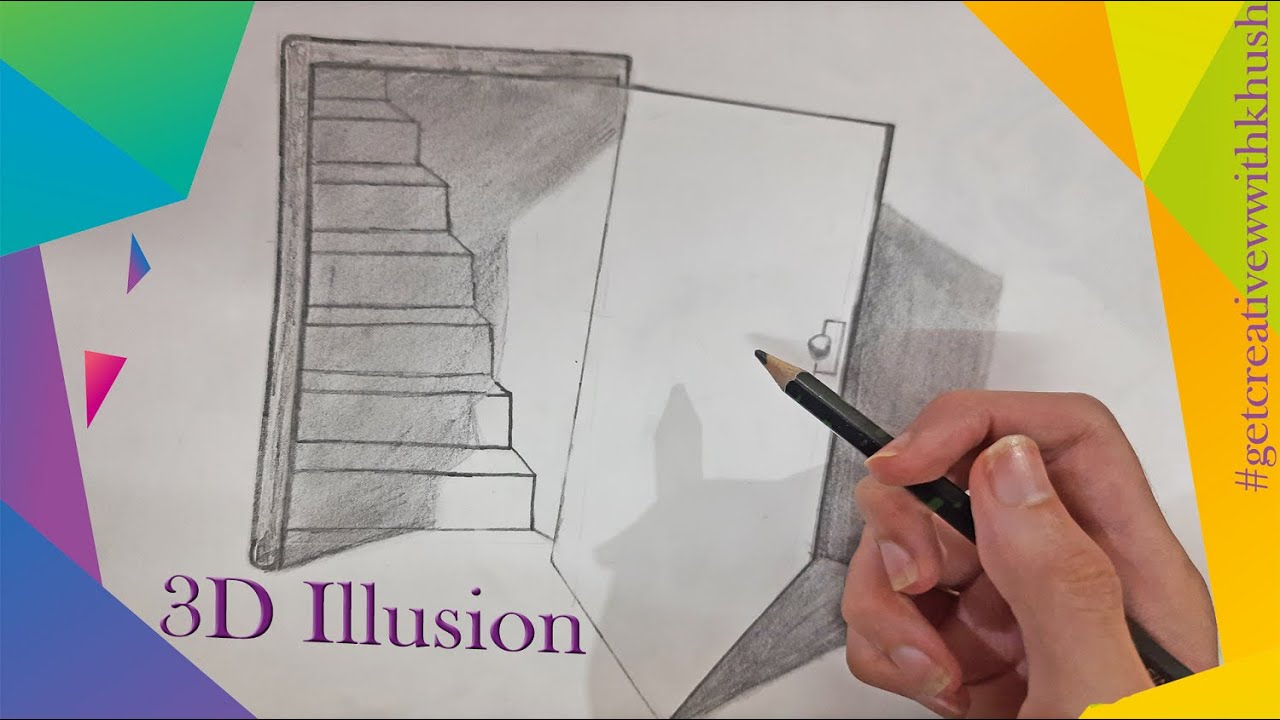 The Door Illusion - Magic Perspective trick art drawing # ...
