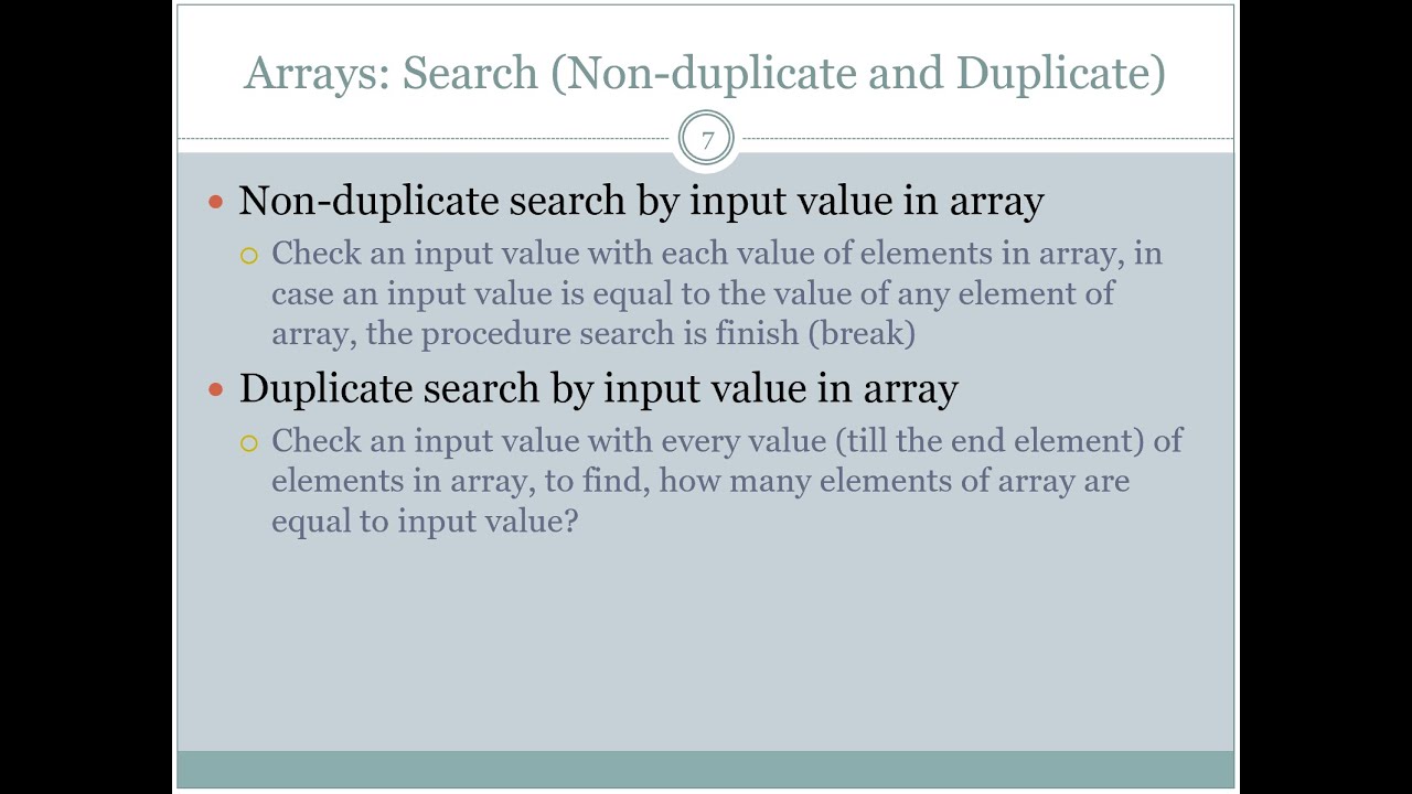 Week 02 Array Search Non Duplicate And Duplicate YouTube week-02-array-search-non-duplicate-and-duplicate-youtube