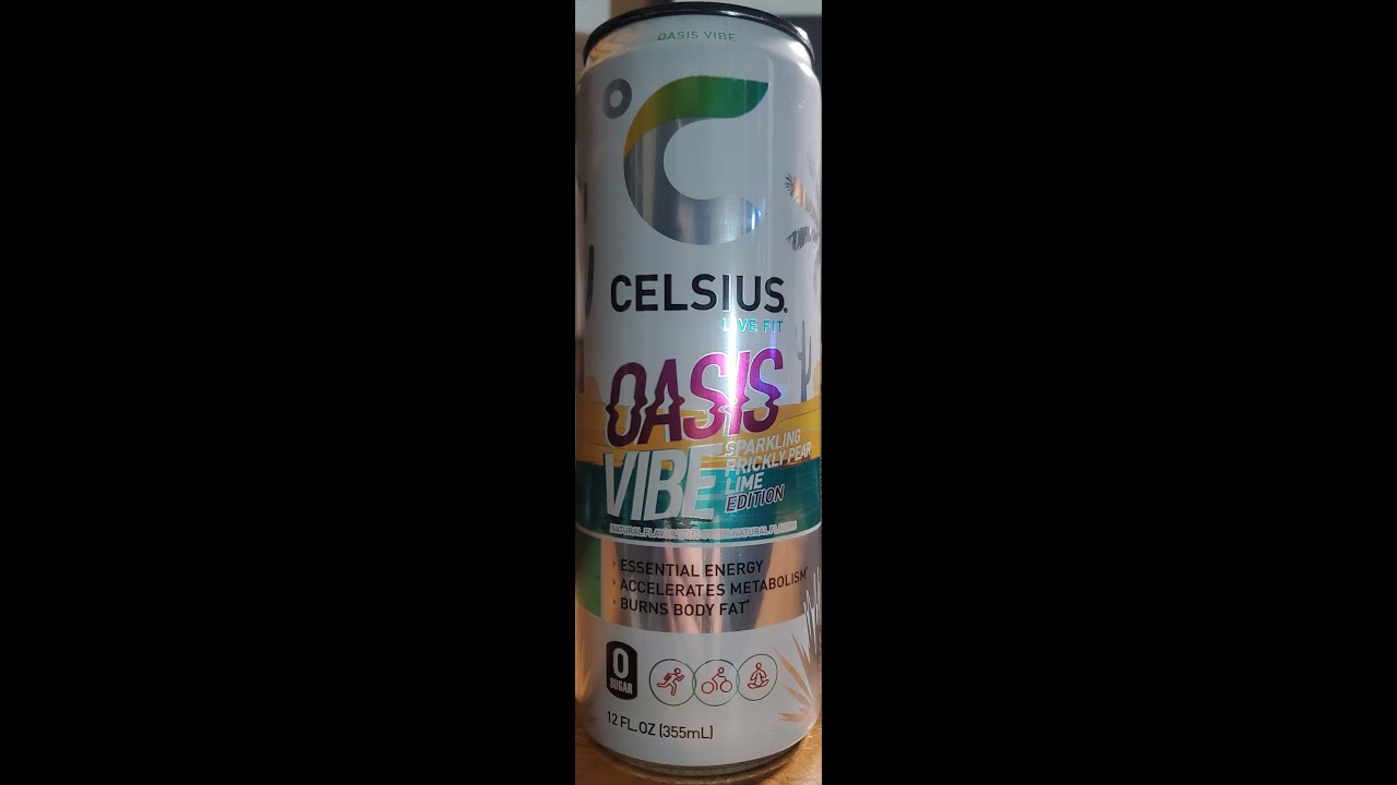 Celsius Oasis Vibe Sparkling Prickly Pear Lime Edition Energy Drink ...