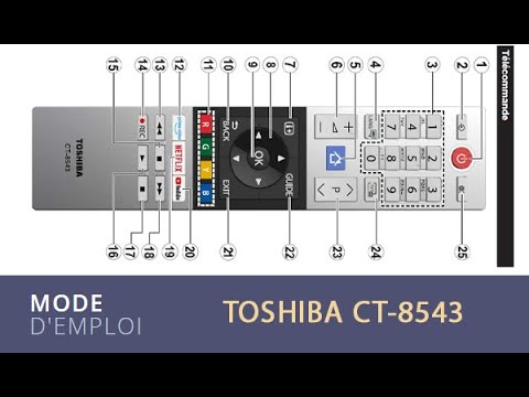 Mode d'emploi Télécommande Toshiba CT 8543 - YouTube