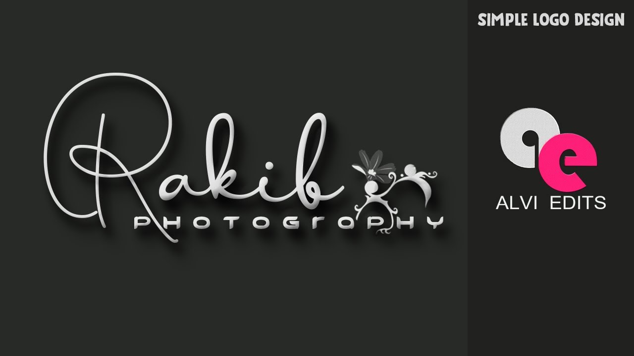How to Simple logo in Photoshop || photography Simple logo || Photoshop ...