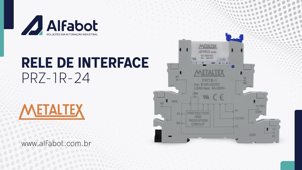 RELE DE INTERFACE PRZ-1R-24 METALTEX - ALFABOT MATERIAIS ELÉTRICOS - YouTube