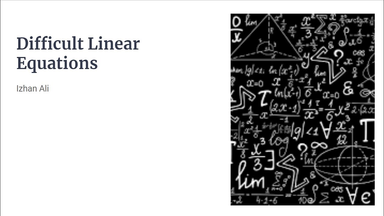 Advanced linear equations - YouTube