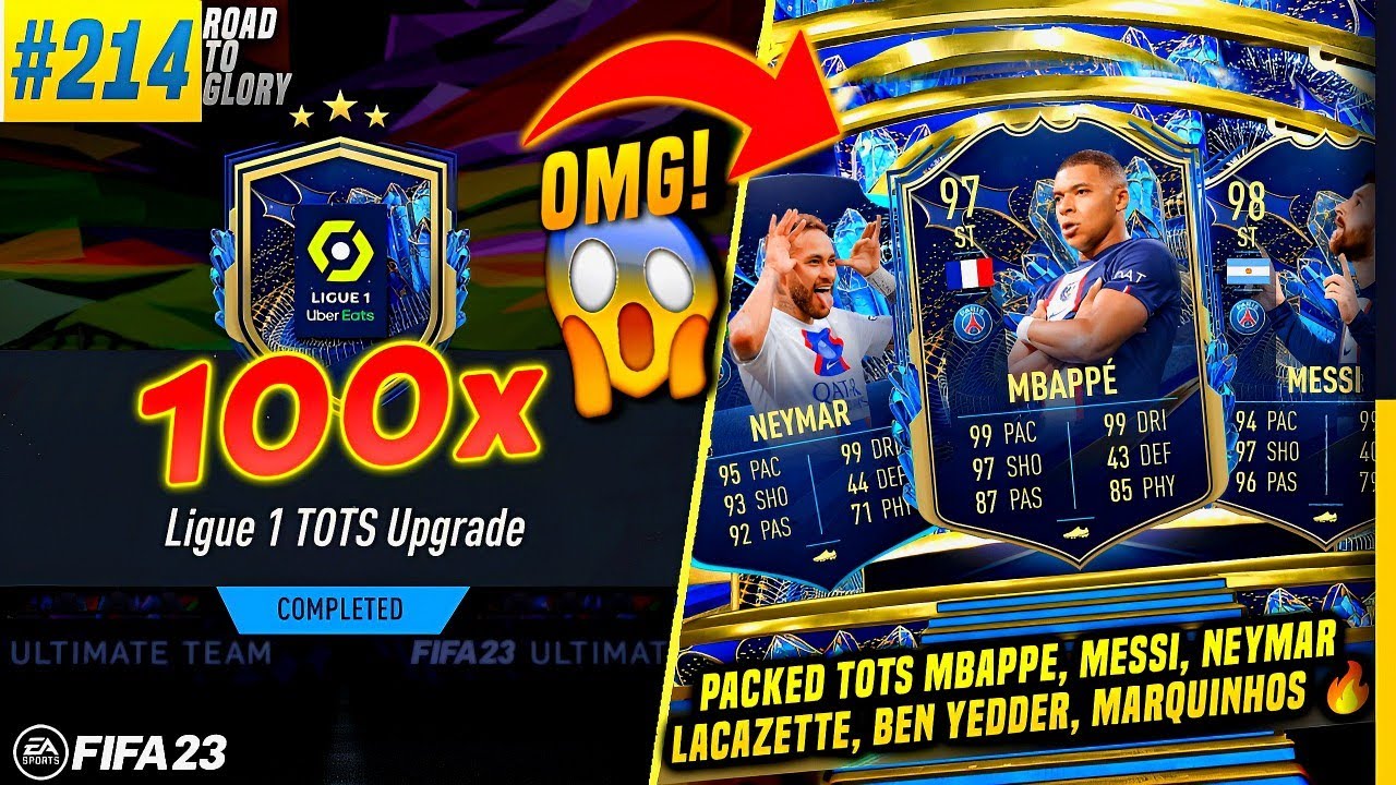 WOW! PACKED TOTS MBAPPE, MESSI, NEYMAR - OPENING 100x LIGUE 1 TOTS ...