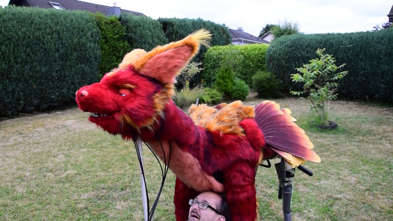Ortha puppet - part 12 - animatronic test with fur - YouTube