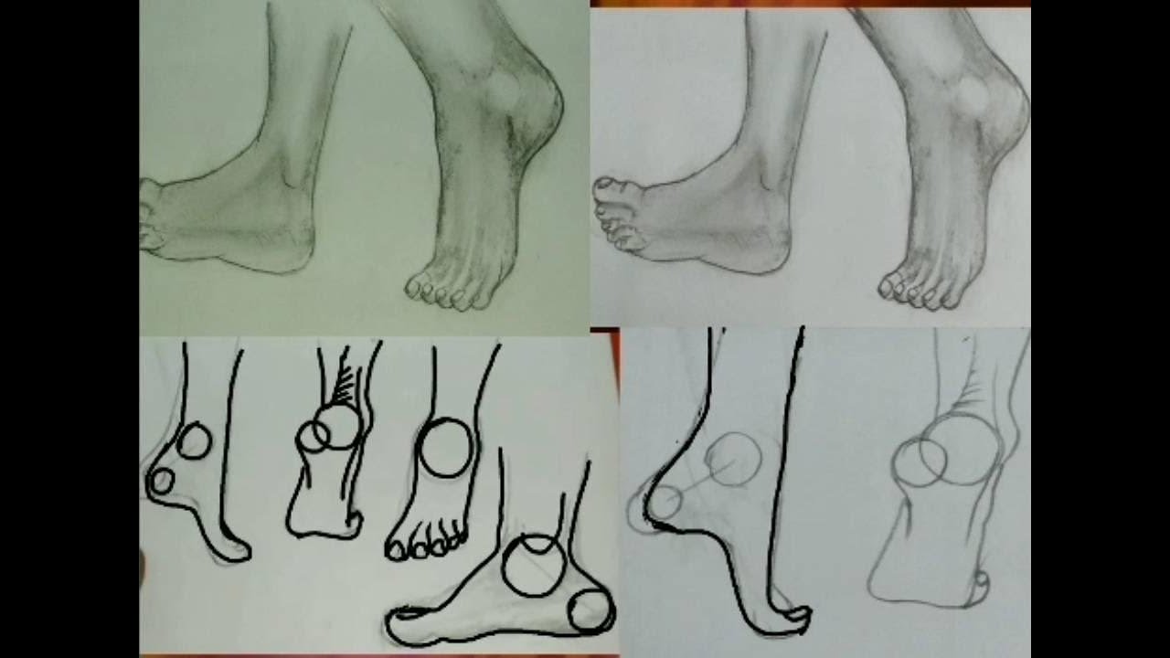 How to Draw Feet, Tutorial, step by step. পা আঁকার অনুশীলন।*Part-03 ...