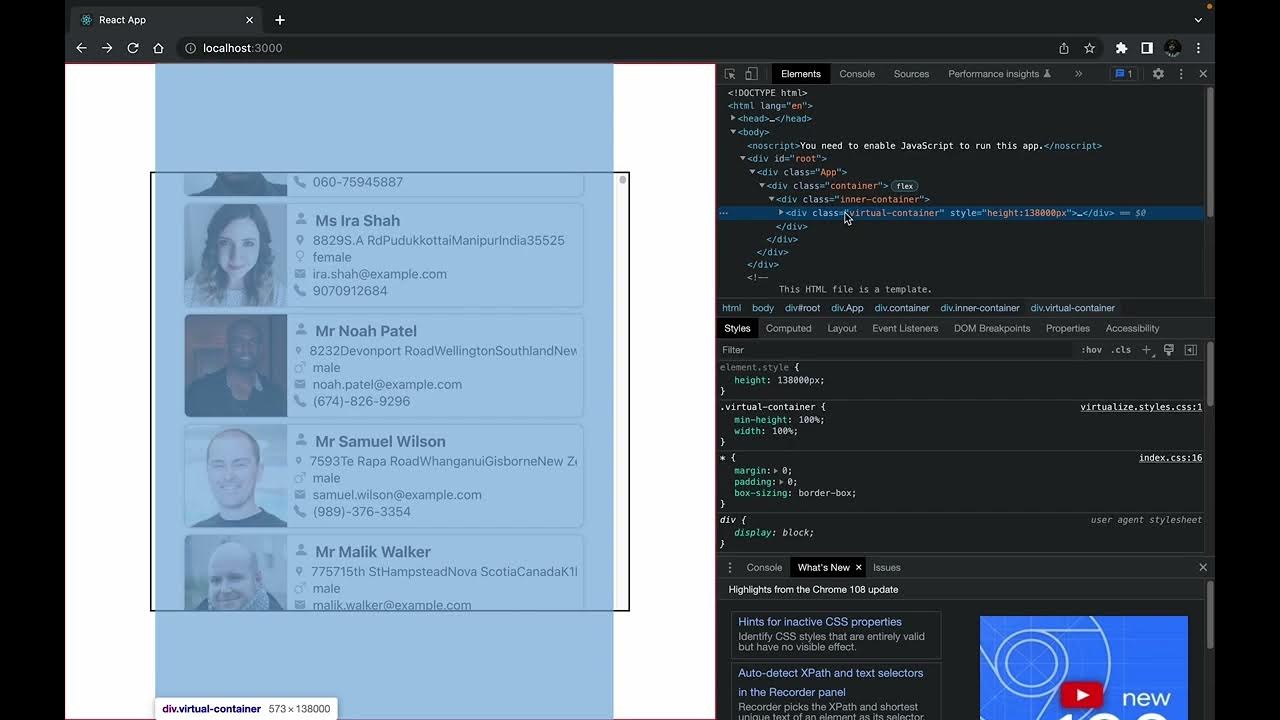 Implement virtual list in react from scratch - YouTube