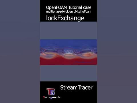 OpenFOAM CFD Tutorial case: lockExchange StreamTracer - #fluiddynamics #fluidmechanics - YouTube