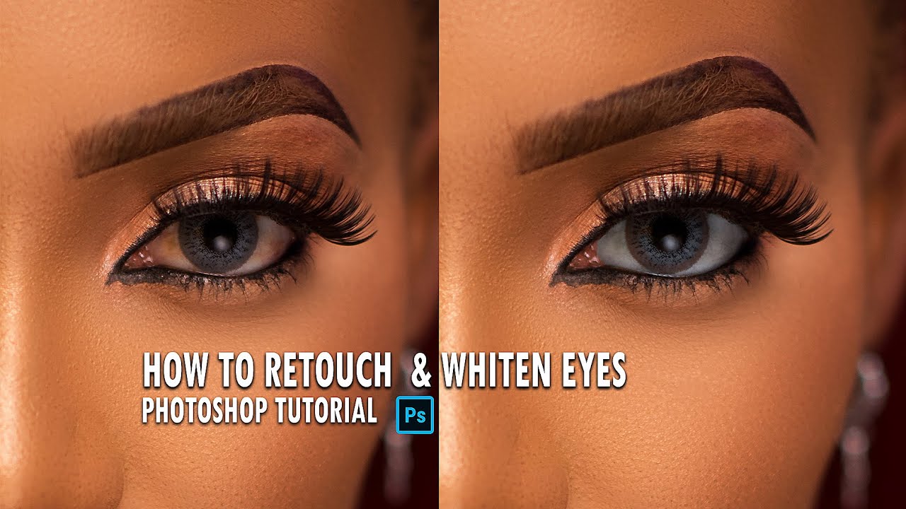 HOW TO WHITEN AND RETOUCH EYES EASILY IN PHOTOSHOP - YouTube