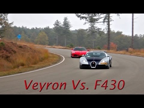Bugatti Veyron Vs. Ferrari F430! - 0-240km/h Acceleration! & 250+ Flyby's! - 1080p