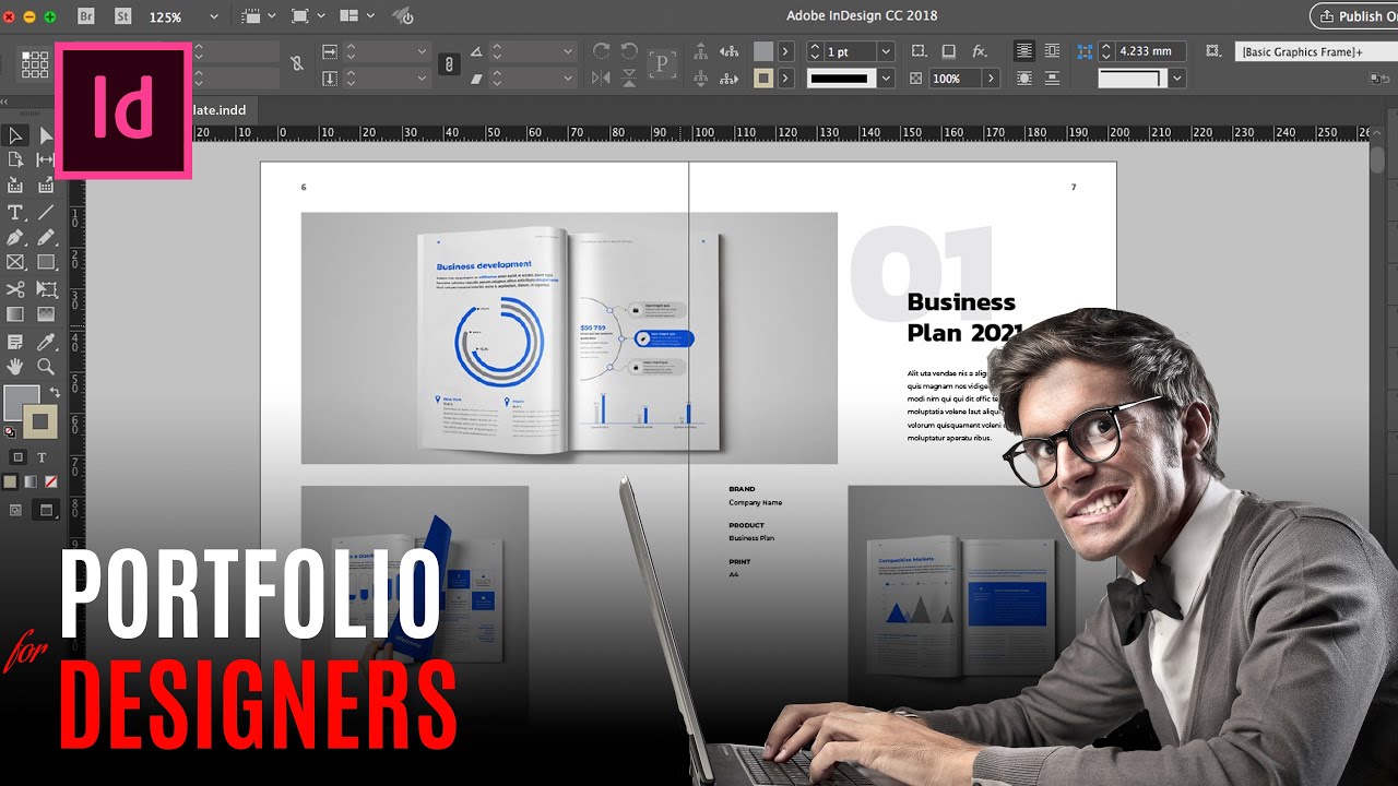 Portfolio for Designers with Resume in Adobe InDesign - YouTube