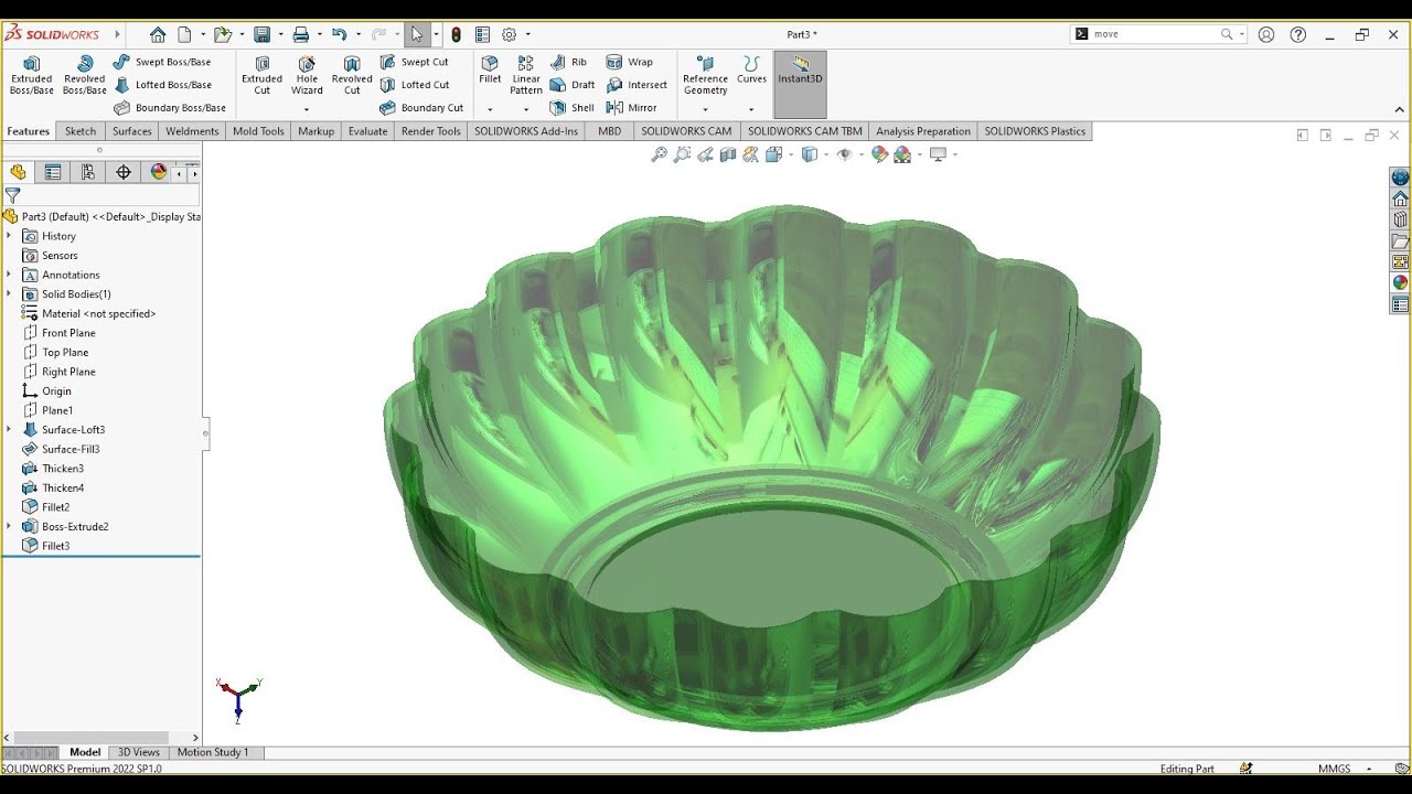 Solidworks Mouth Blown Art Glass Plates || Solidworks Drowing ...