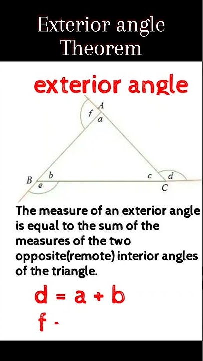 Exterior angle Theorem || Geometry basics - YouTube