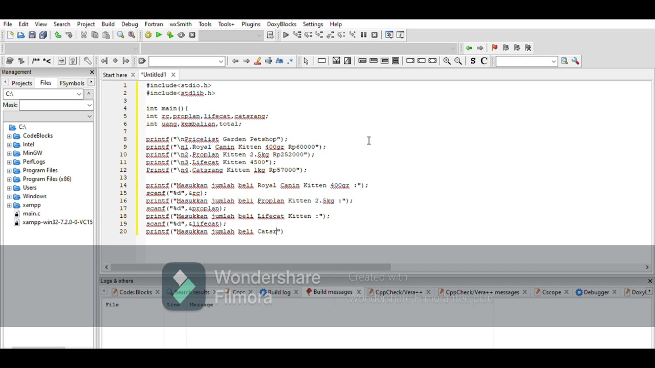 Membuat Program Aplikasi Sederhana Menggunakan Bahasa C - YouTube
