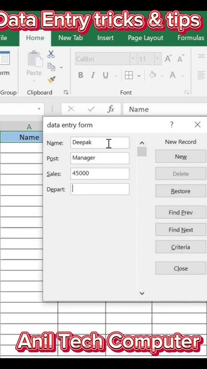 Data Entry tricks & tips in excel | Excel #excel #shorts #youtubeshorts #short #ytshorts - YouTube
