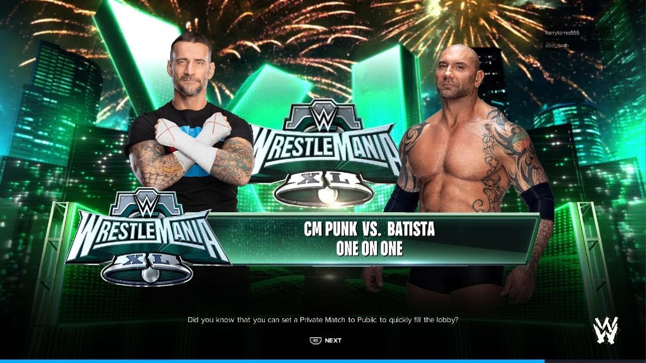 WWE 2K24 Cm Punk vs Batista - YouTube