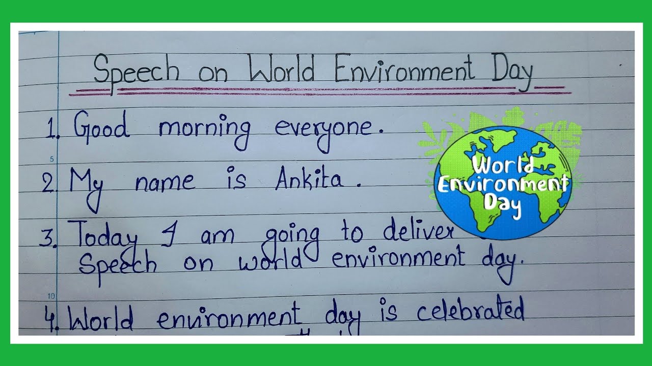 World Environment Day Speech in English | Speech on world environment ...