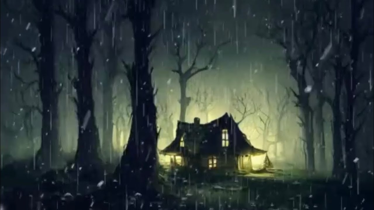 Cozy Spooky Cabin With Heavy Rainstorm (Sleep) Relax at Night with ...