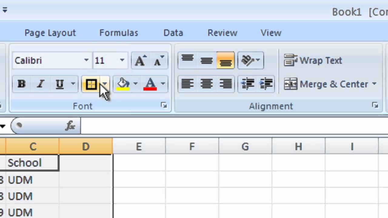 adding boarders to cell - YouTube