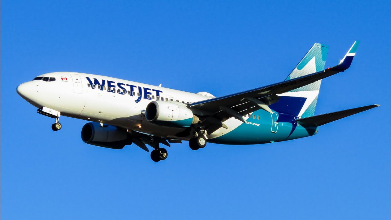 #aviationshorts | WestJet NEW LIVERY 737-700 Landing in Regina (October ...