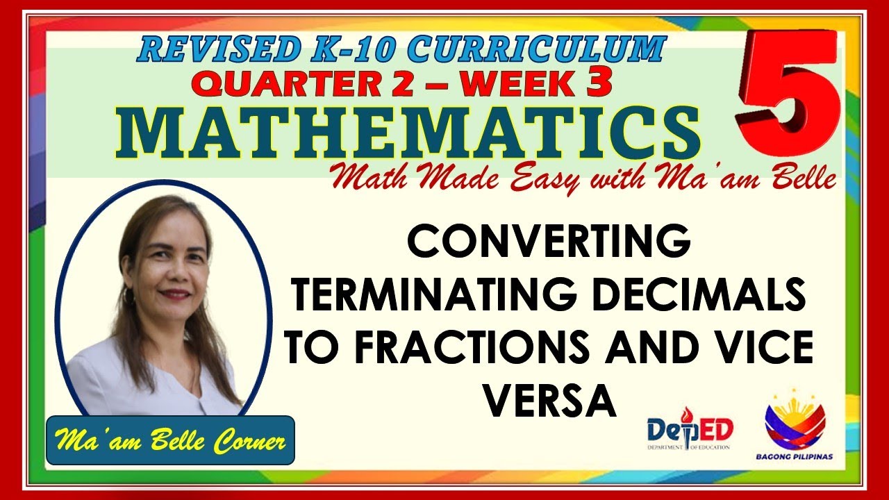 GRADE 5 K-TO-10 CURRICULUM CONVERTING TERMINATING DECIMALS TO FRACTIONS ...