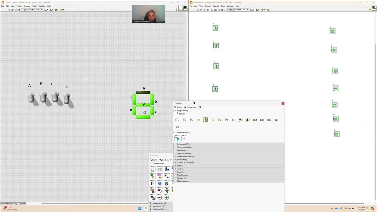 7 segment display simulation in LabVIEW - YouTube