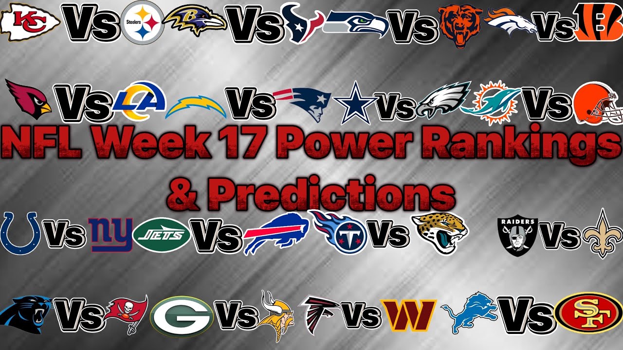 NFL Week 17 Power Rankings & Predictions - YouTube