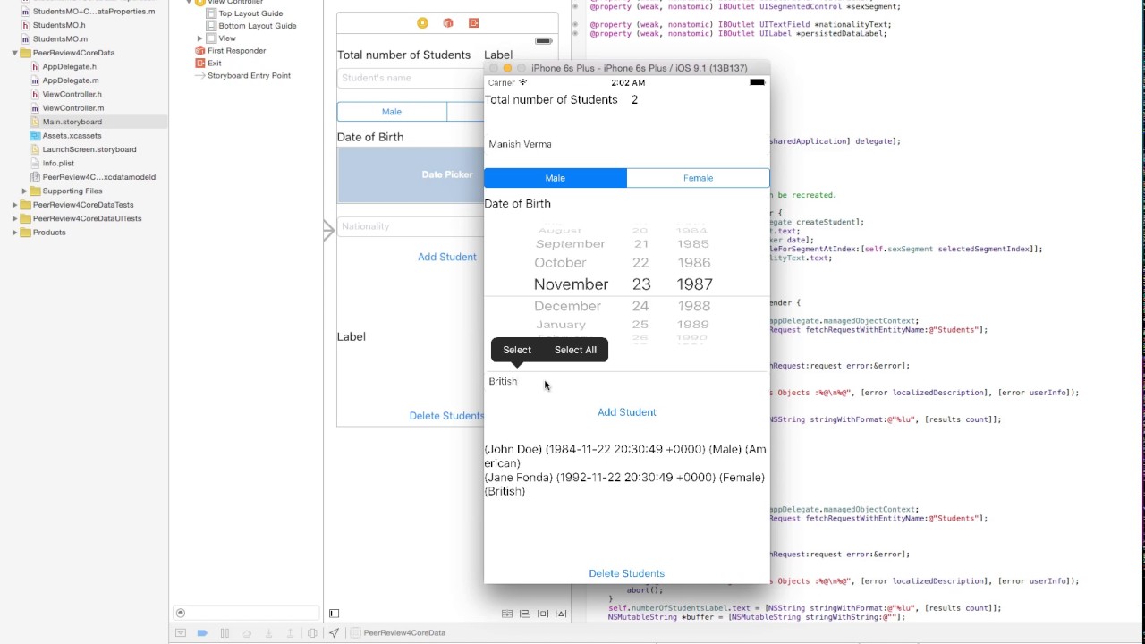 Peerreview4 Coredata Youtube
