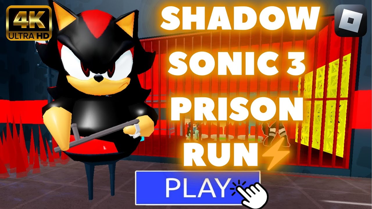 SHADOW SONIC 3 PRISON RUN ⚡🦔 #ScaryObby GAMEPLAY WALKTHROUGH 4K İN # ...