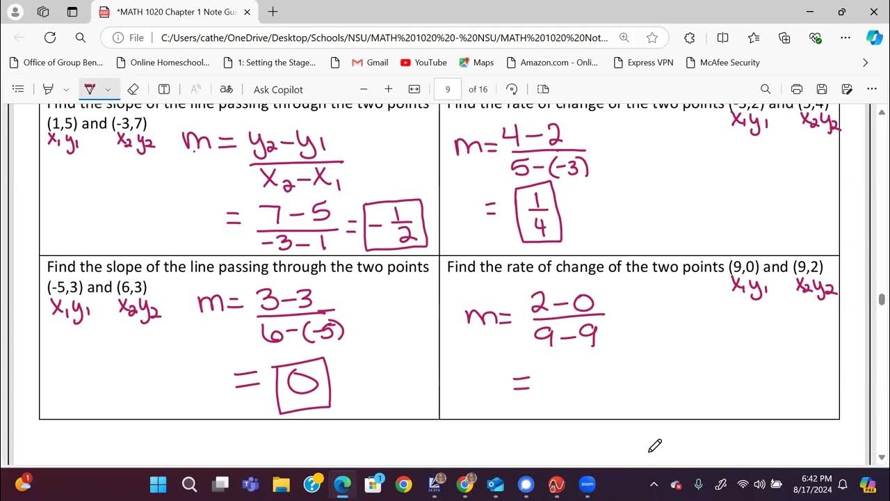 MATH 1020 1.3 Linear Functions - YouTube