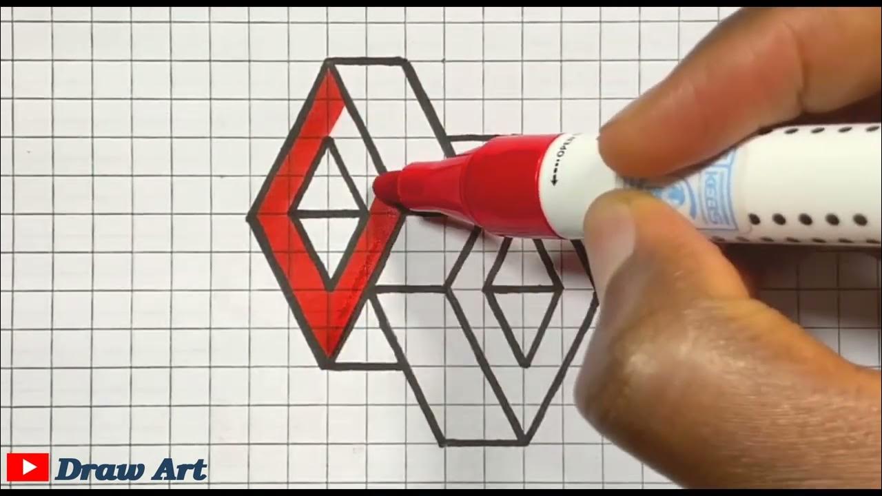 3D drawing for beginners step by step || Easy 3D drawing - YouTube