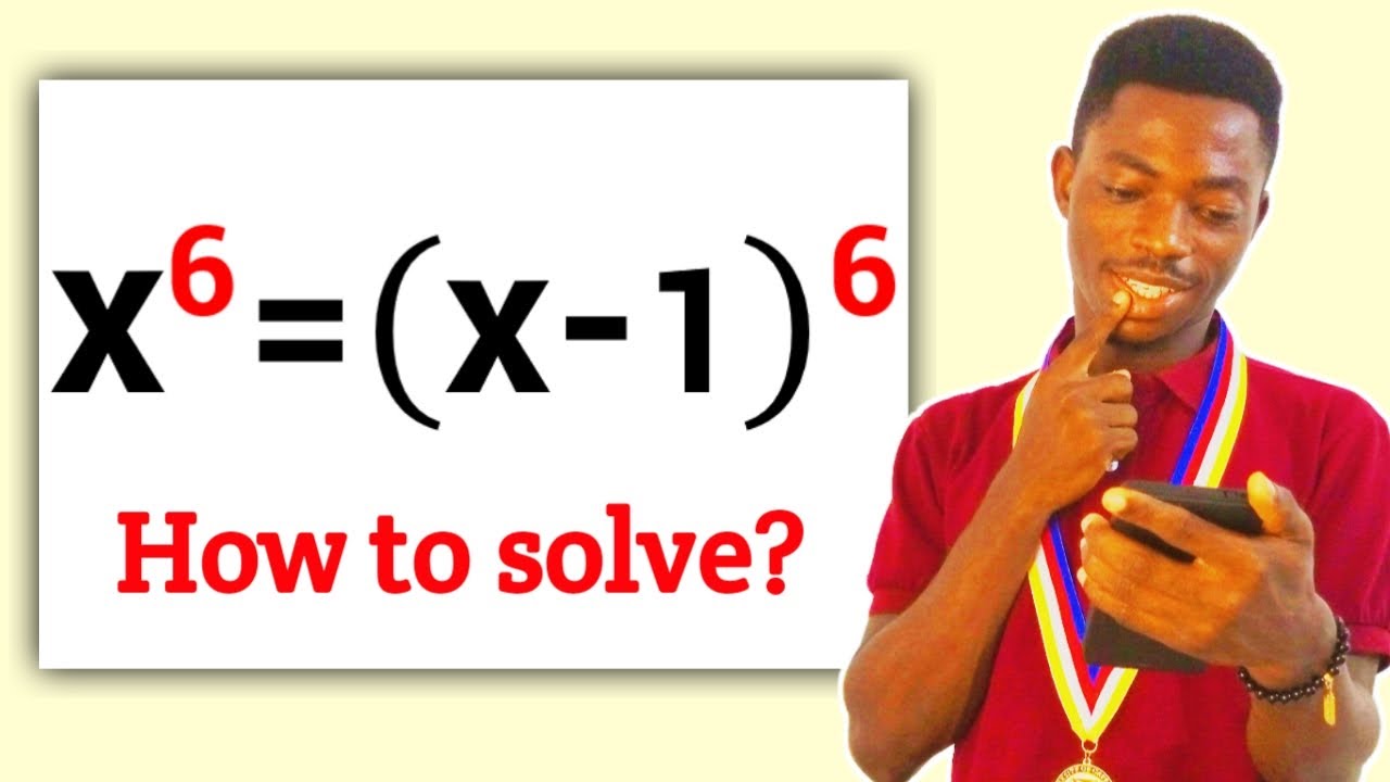Nice Exponential Equation x^6=(x-1)^6 can you solve? - YouTube