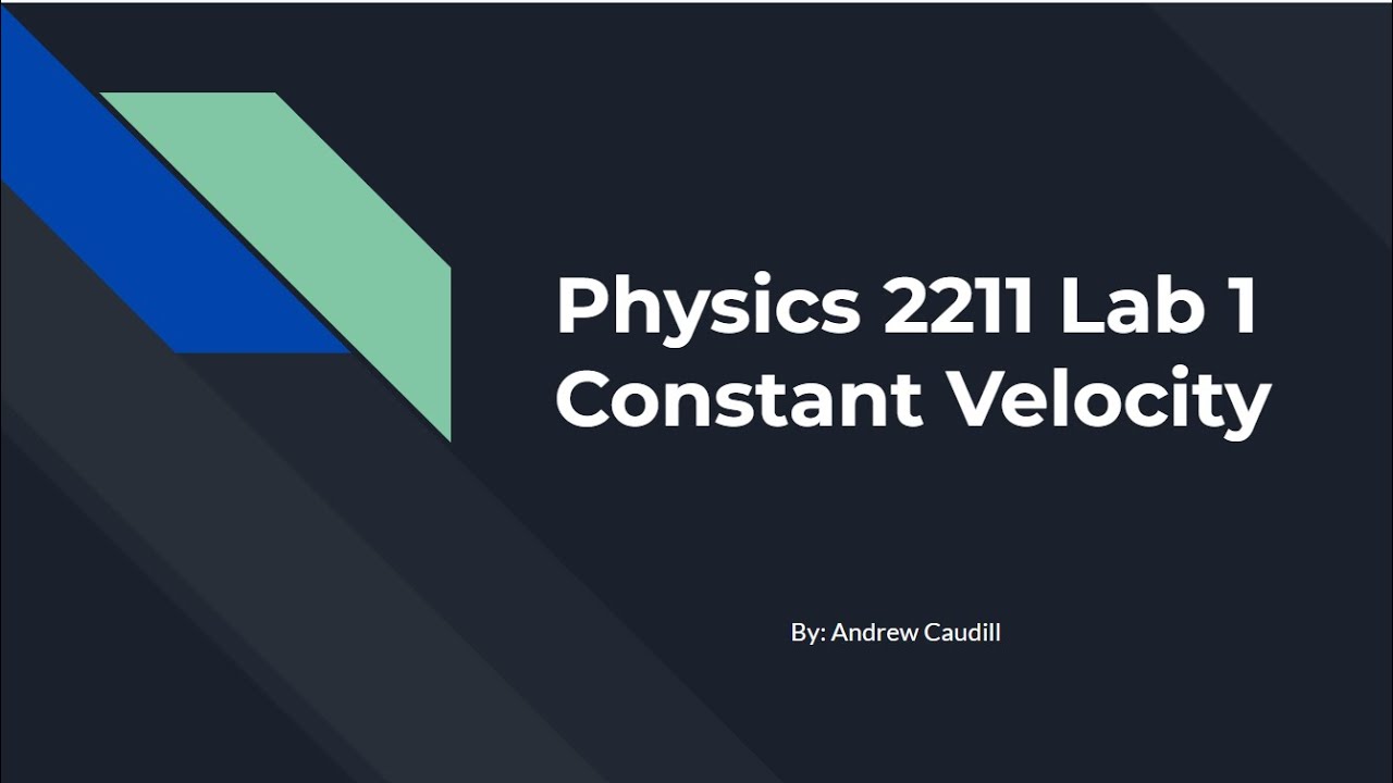 Georgia Tech Physics 2211 Lab 1: Constant Velocity - YouTube