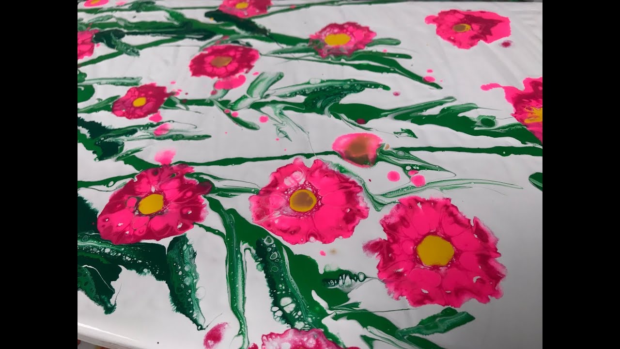 Acrylic Pour Painting: A Fine Field of Flowers - YouTube