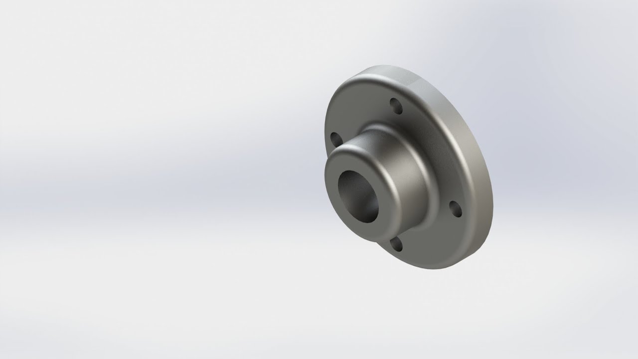 Flange (revolve , circular pattern) on solidworks - YouTube