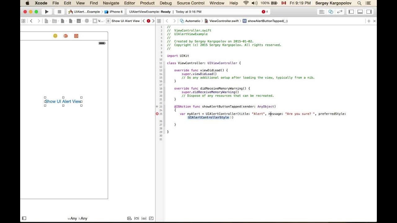 Swift Alert message example using UIAlertController - YouTube