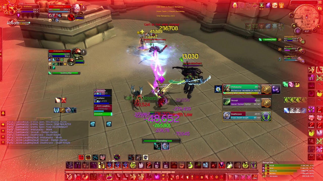Affliction lock 3v3 arena vs. DH/FDK/MW - YouTube