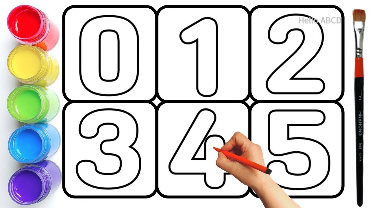 Learning the Numbers || Coloring for Numbers || Numbers learning with ...