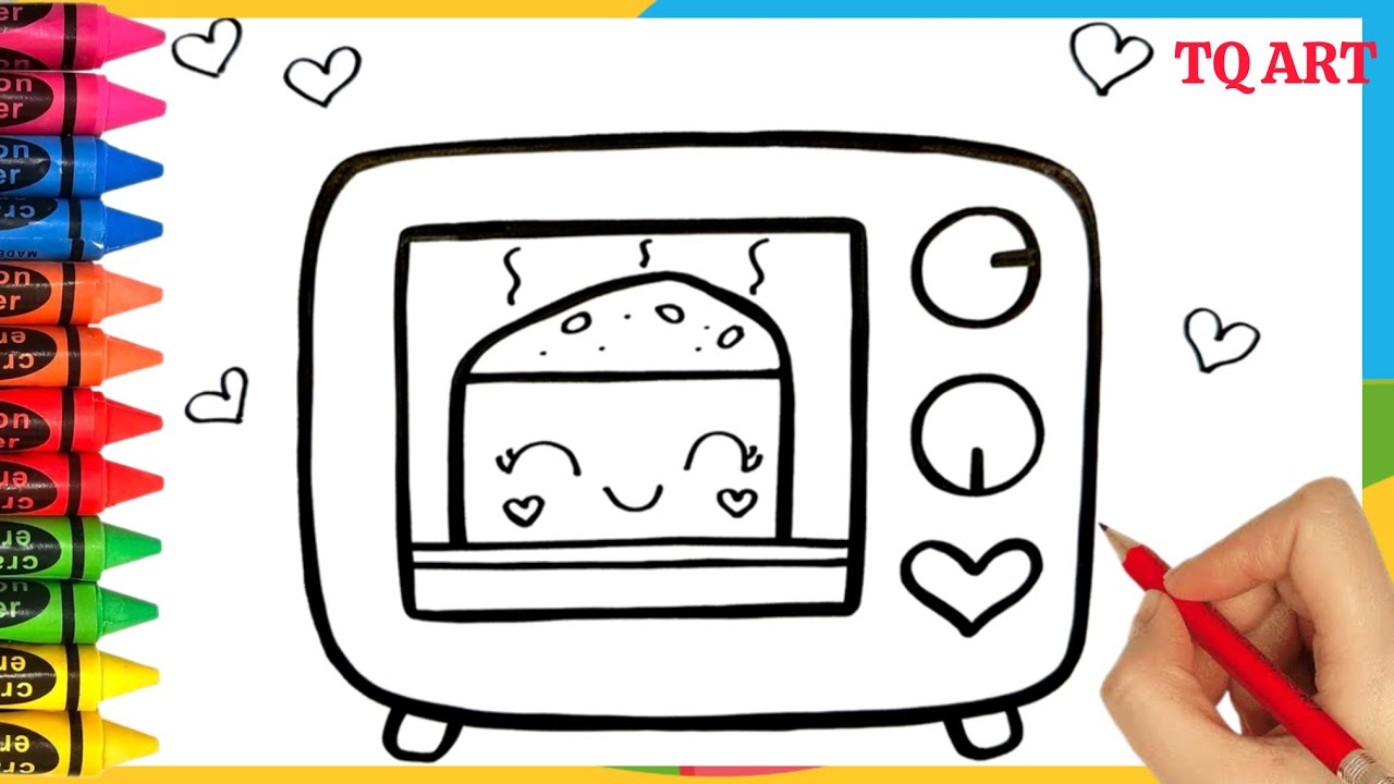 How to Draw a Cute Easy Oven / Microwave for Kids | Drawings For Kids ...