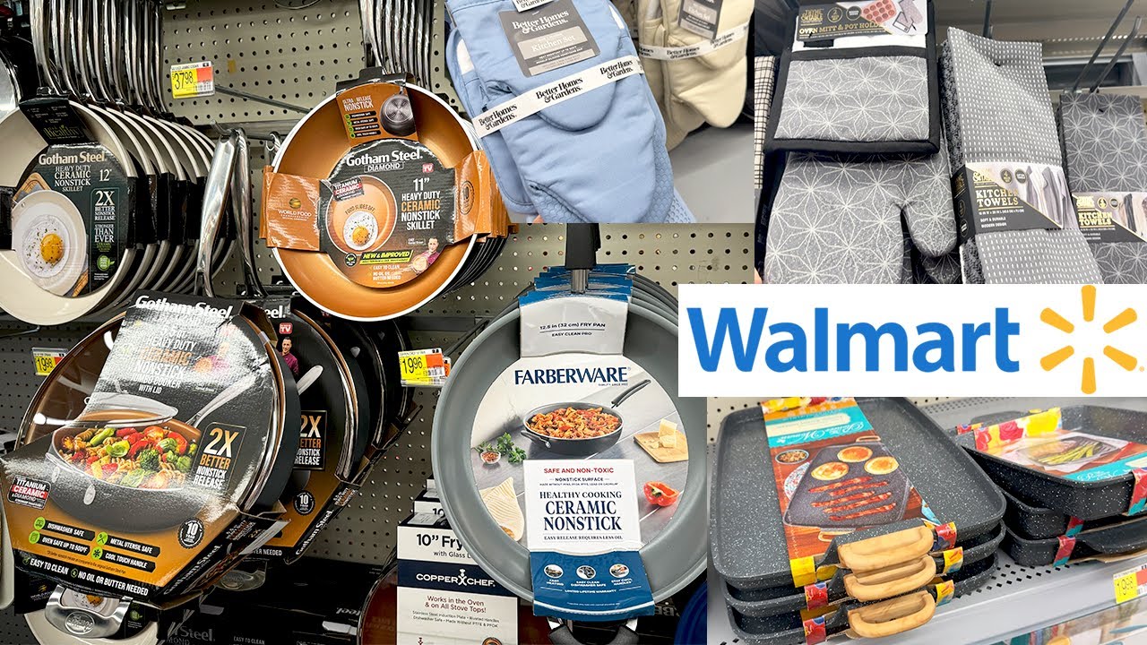 WALMART NEW KITCHEN TEXTILES, PANS & POTS / SHOP WITH ME - YouTube